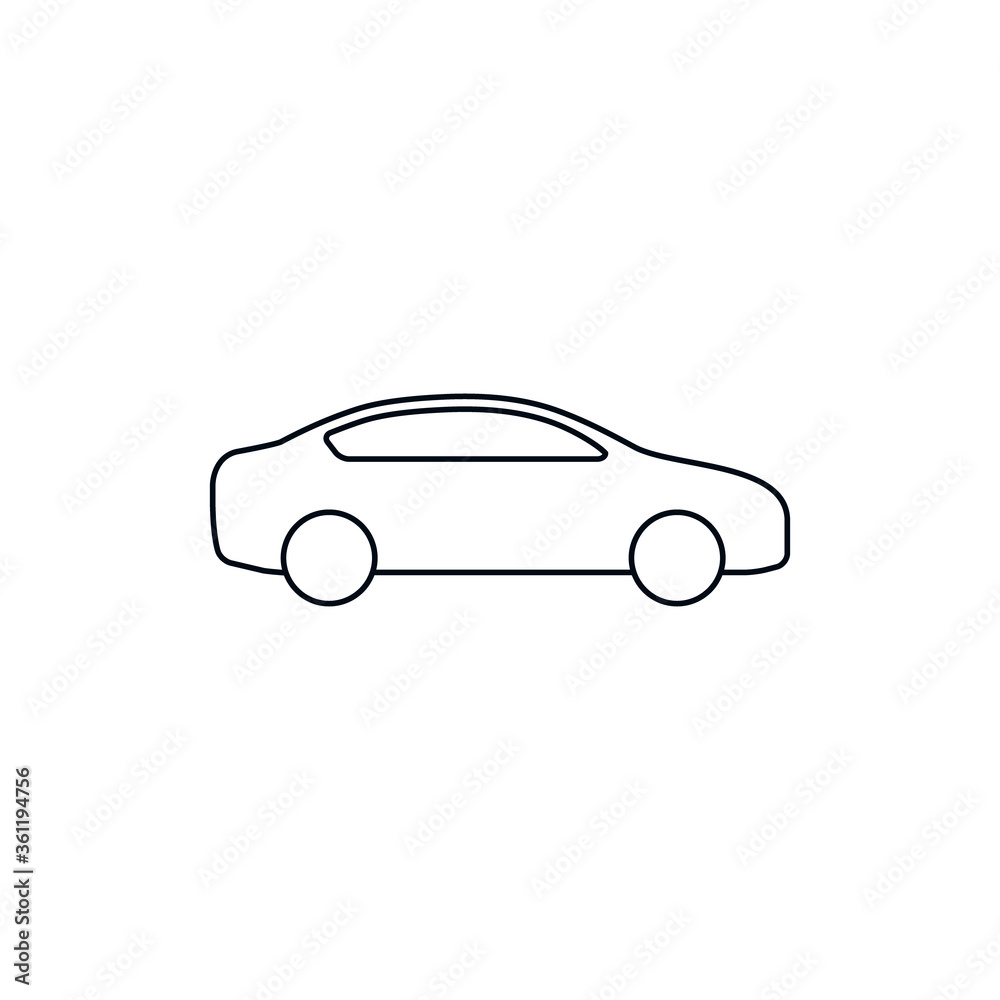 Car line Icon, Vector isolated illustration. Side wiew car silhouette ...