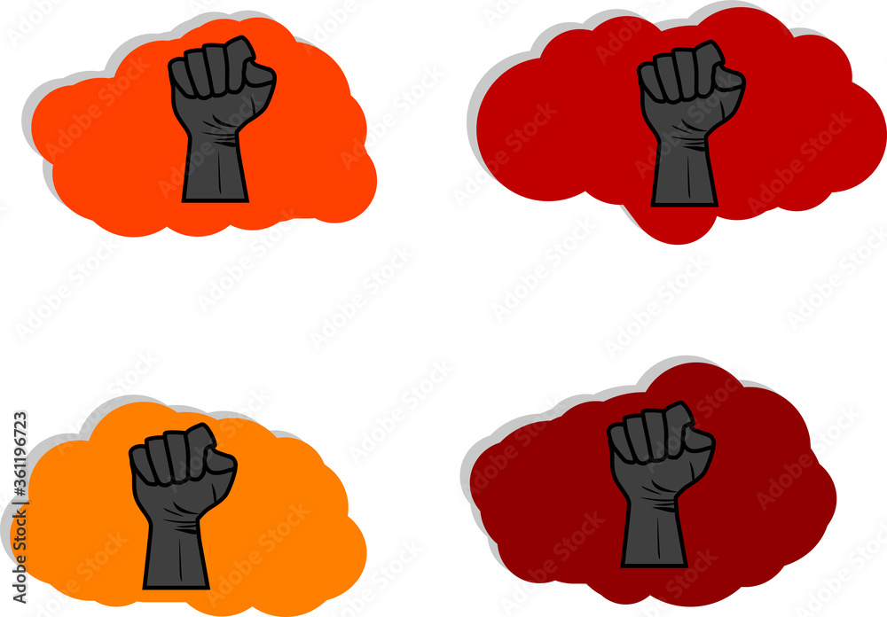 Hand symbol for black lives matter protest in USA to stop violence to ...