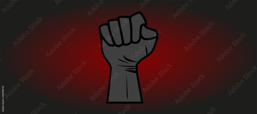 Hand symbol for black lives matter protest in USA to stop violence to ...