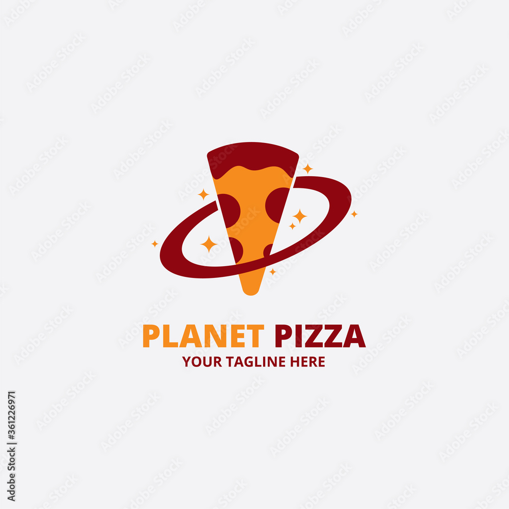 Planet Pizza Logo Design Template. Illustration vector graphic of ...