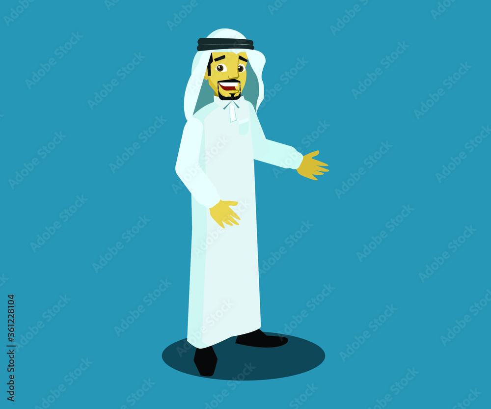Saudi Arabian and Qatar character for explaining videos and motion ...