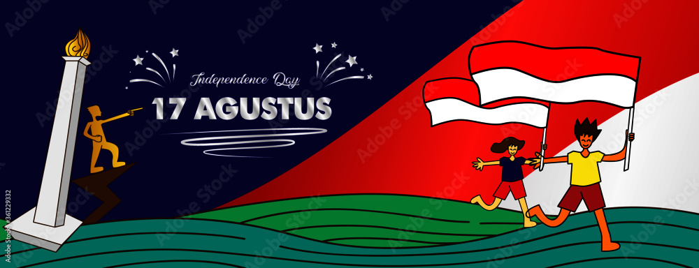 17 agustus is mean Indonesia Independence day, banner template vector ...