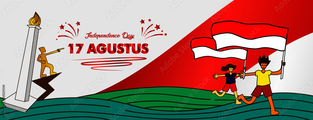 17 agustus is mean Indonesia Independence day, banner template vector ...