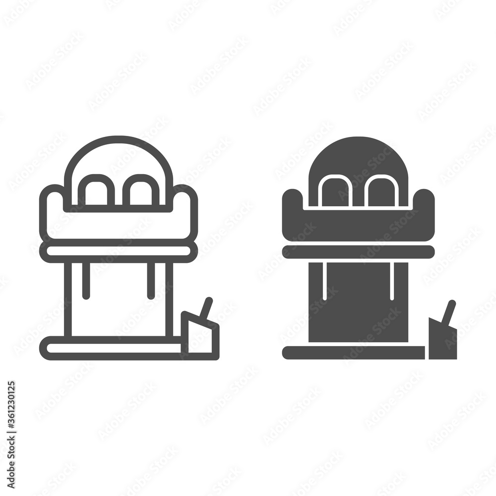 Tower freefall line and solid icon, Amusement park concept, Freefall ...