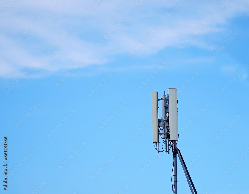 Macro Base Station or Base Transceiver Station. Telecommunication tower ...