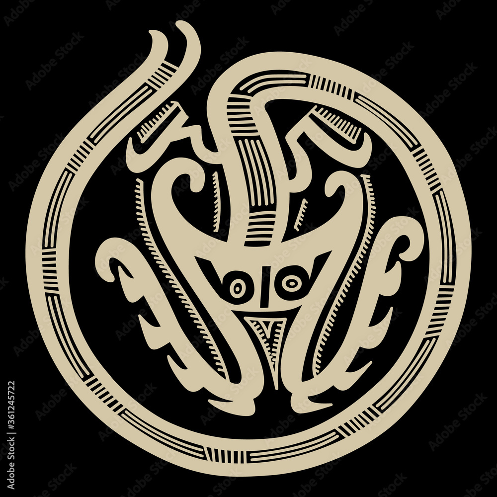 Isolated vector illustration. Silhouette of fantastic mythological ...