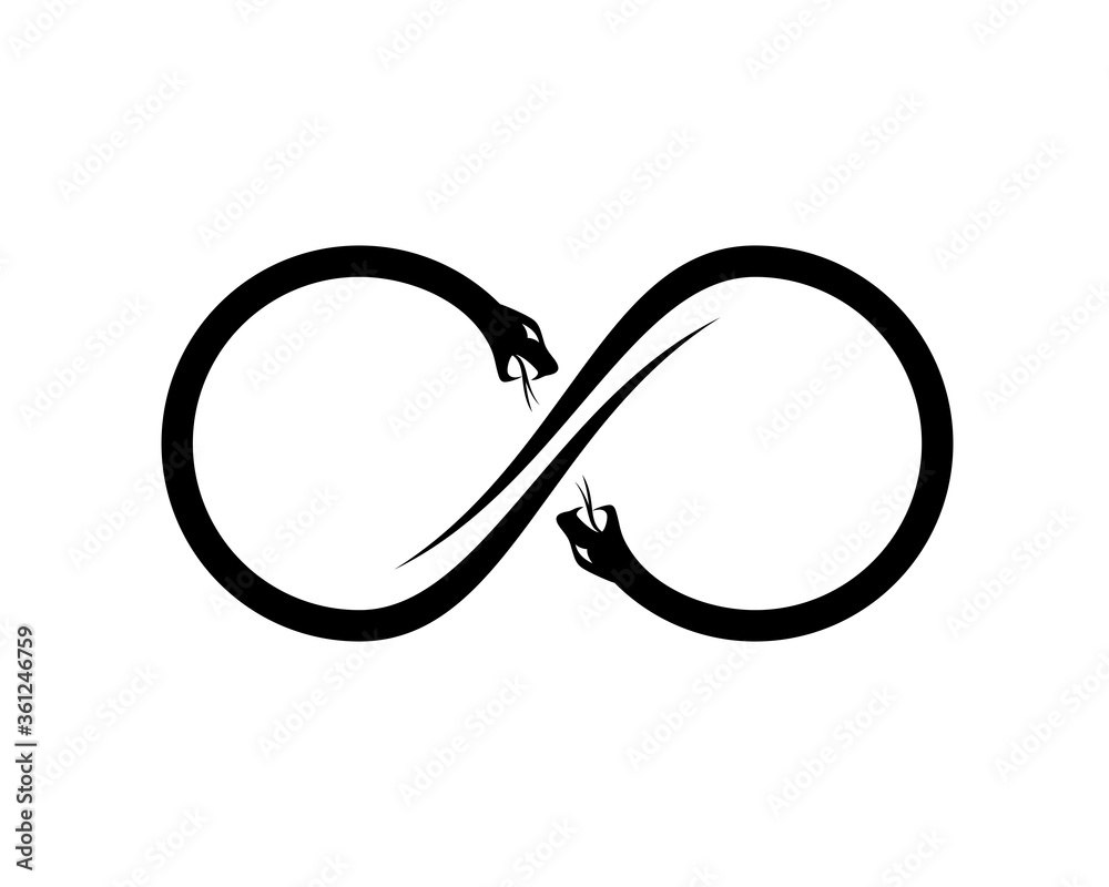Infinity logo with two snake Stock Vector | Adobe Stock