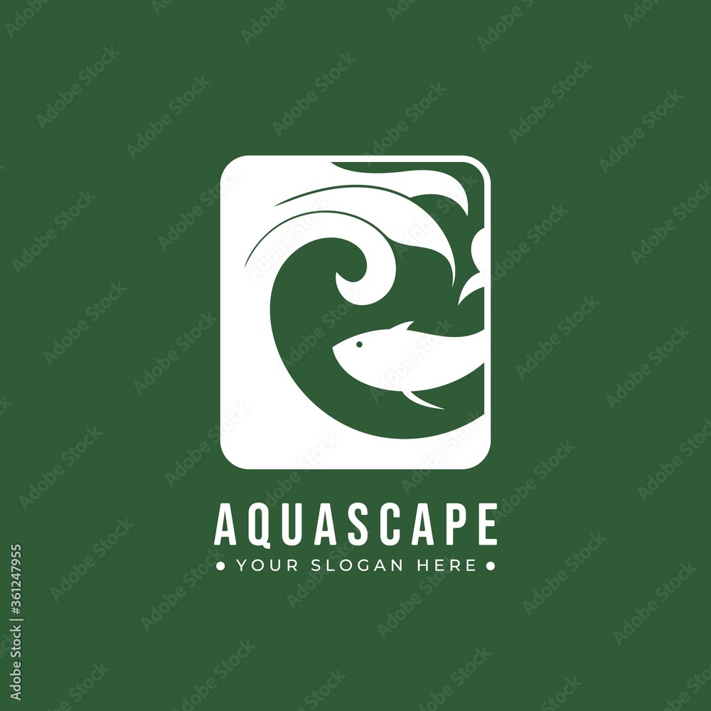Aquascape logo design. Vector logo design for aquascape brand Stock ...