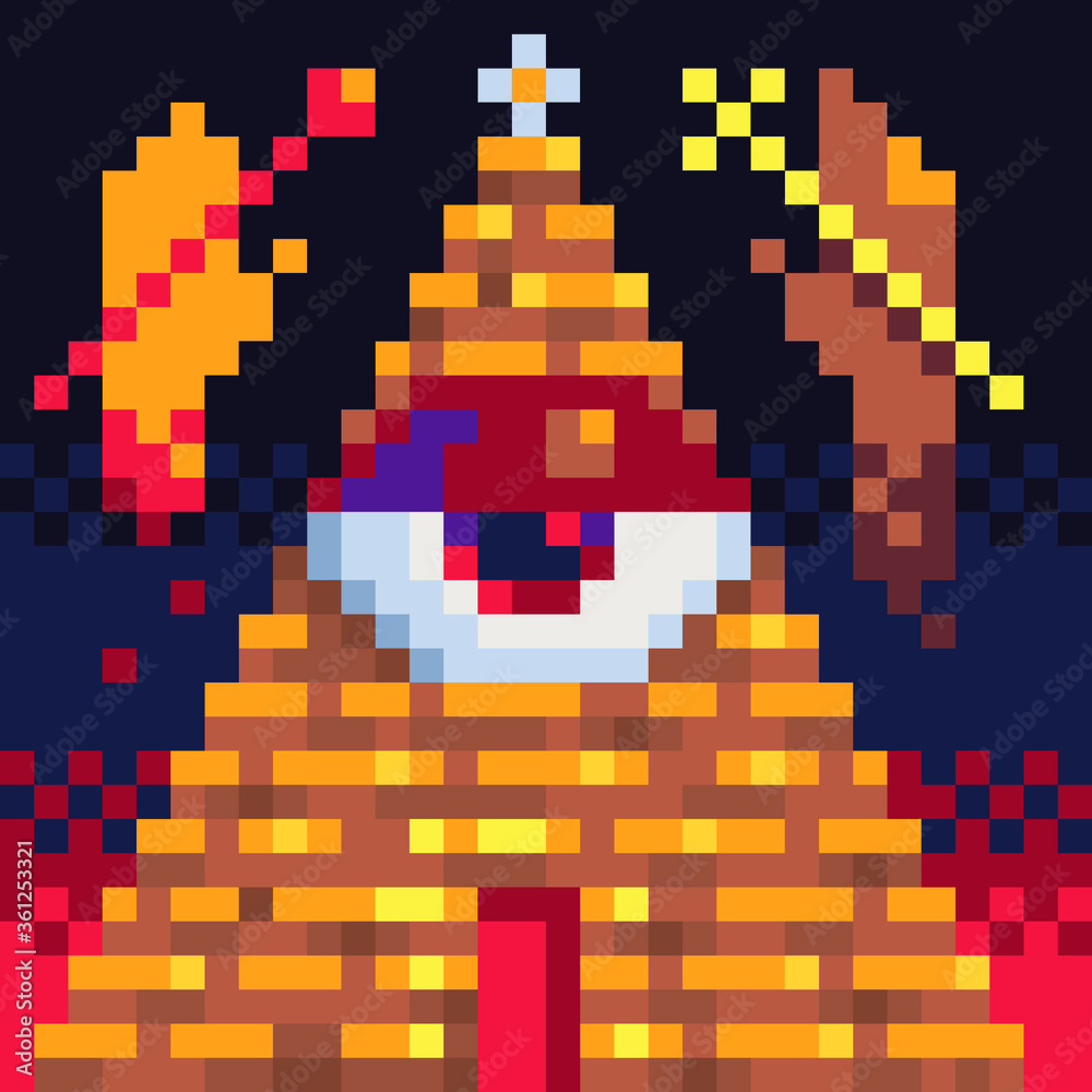 Conspiracy theory, pixel art style, masonic symbol. New World Order ...
