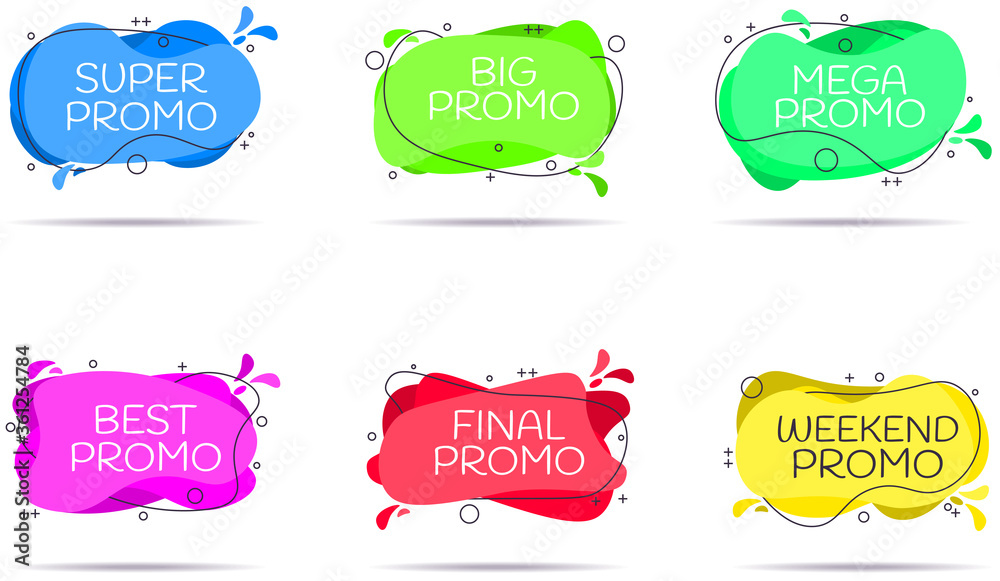 Set of abstract trendy promo banners collection, vector banners. Flat ...