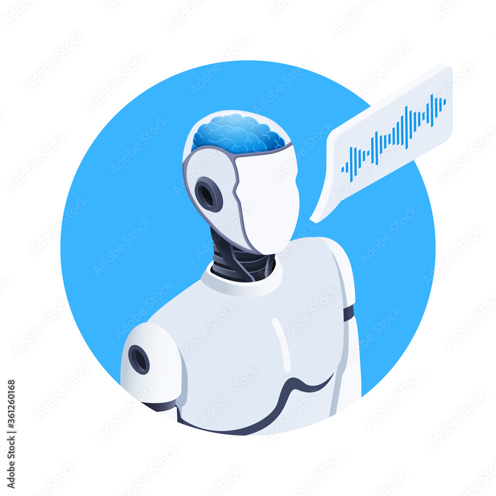 isometric vector image on a white background, round icon of a talking ...
