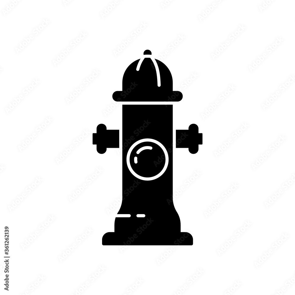 Cutout silhouette Fireplug icon. Outline logo of fire hydrant. Black ...