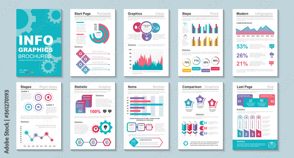 Infographic brochures data visualization vector design template. Can be ...