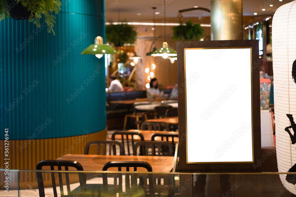 Mockup blank white screen signboard lightbox infront of japanese or ...