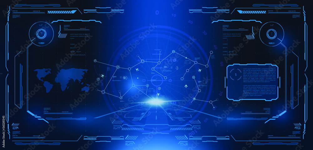 Virtual display for video games. Futuristic virtual helmet with 4D ...