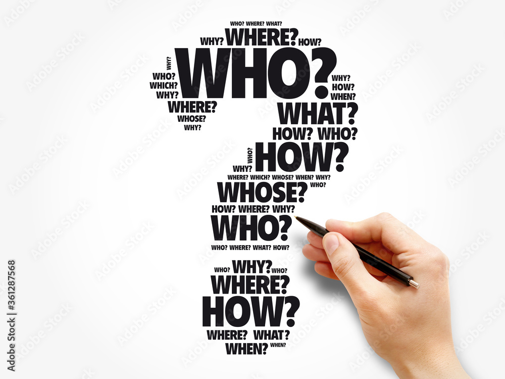 Question mark word cloud, concept background Stock Photo | Adobe Stock