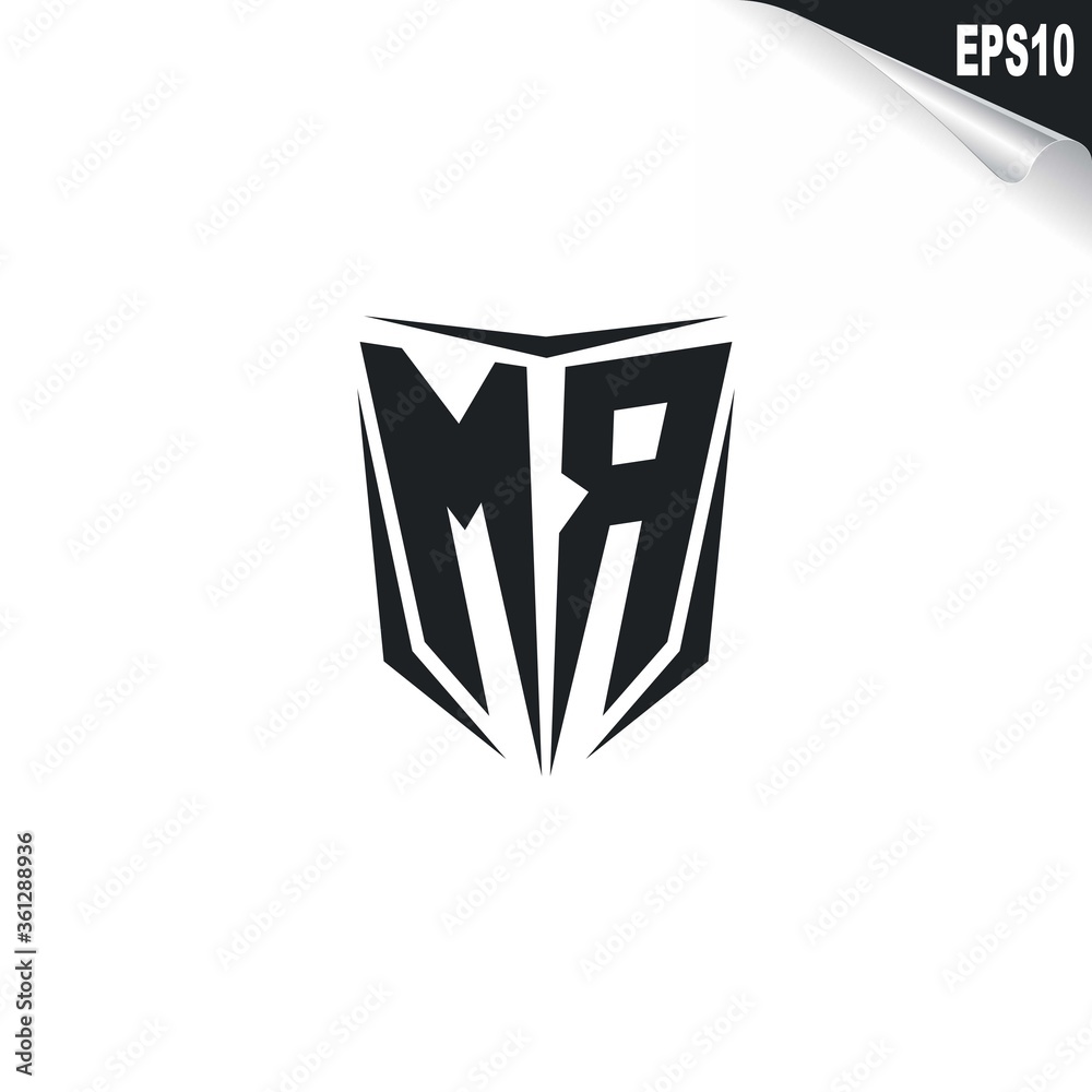 Initial MR logo design with Shield style, Logo business branding. Stock ...