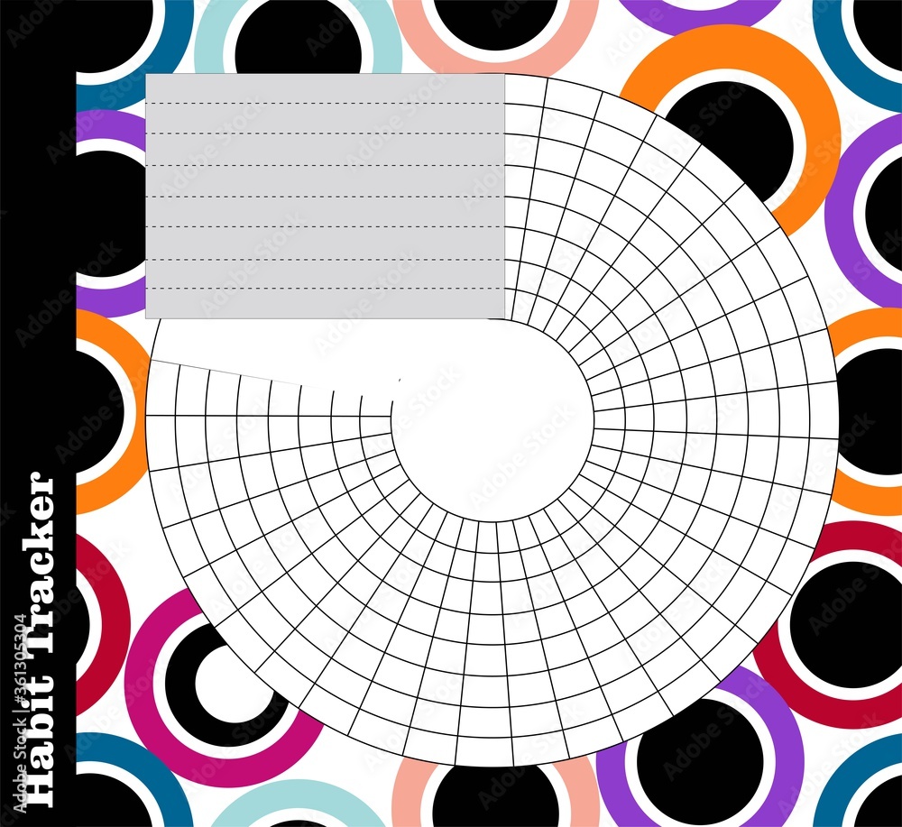 Habit tracker template. Round tracker. Habits and to-do list. Tudu list ...