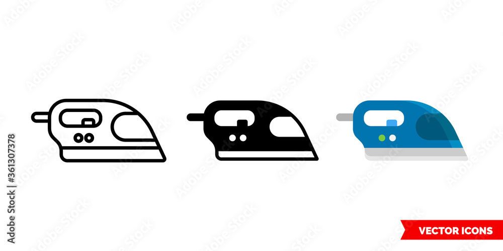 Iron icon of 3 types. Isolated vector sign symbol. Stock Vector | Adobe ...
