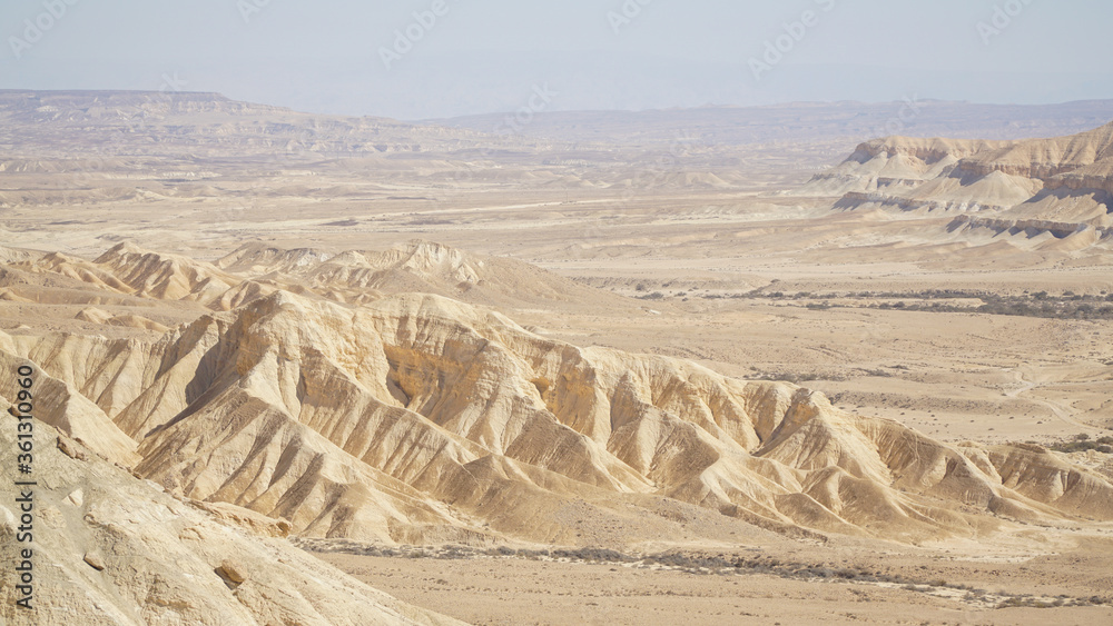 Mitzpe Ramon dry canyon landscape in the Negev desert of Israel. Stock ...