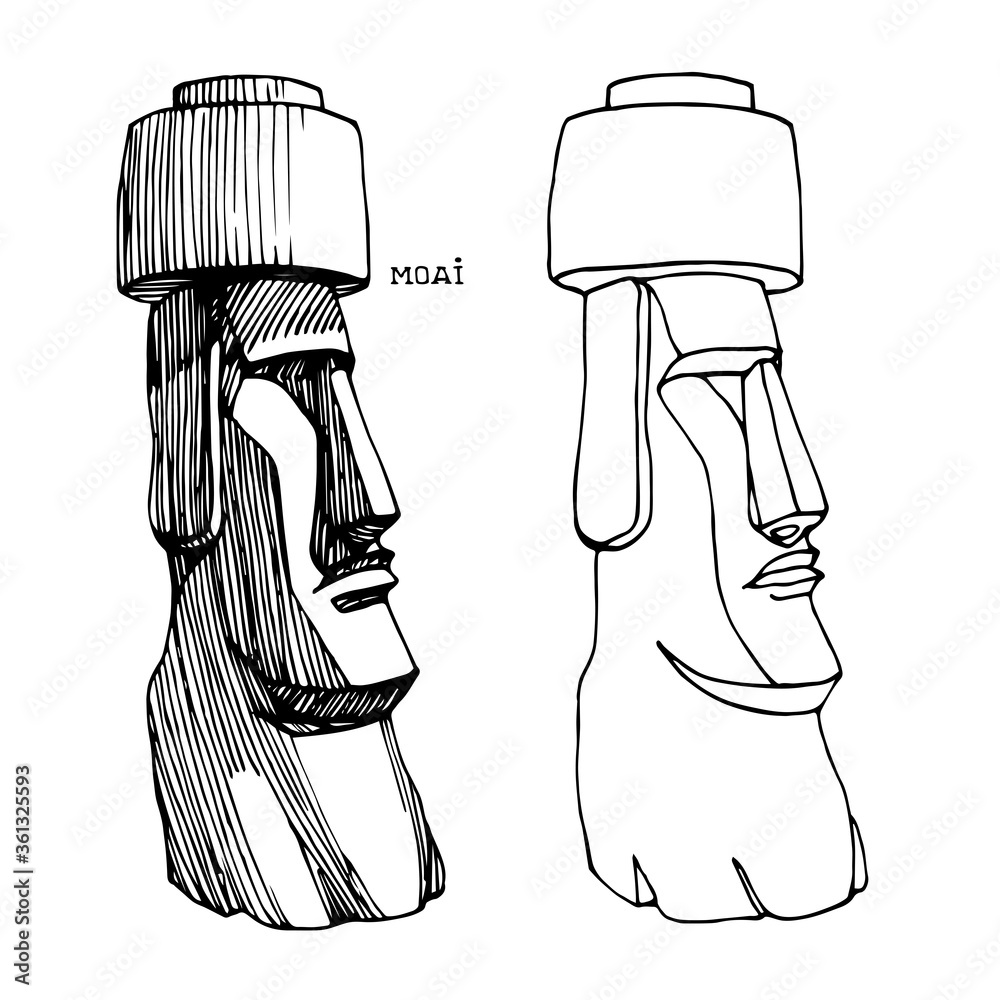 stone statue from Easter island, moai monument, exotic touristic ...
