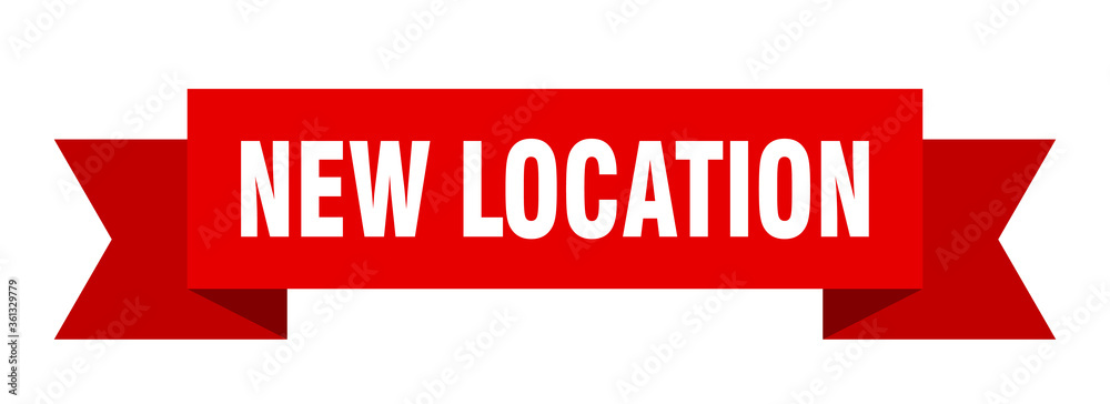 new location ribbon. new location isolated band sign. new location ...