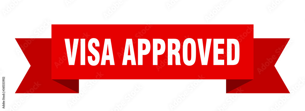 visa approved ribbon. visa approved isolated band sign. visa approved ...