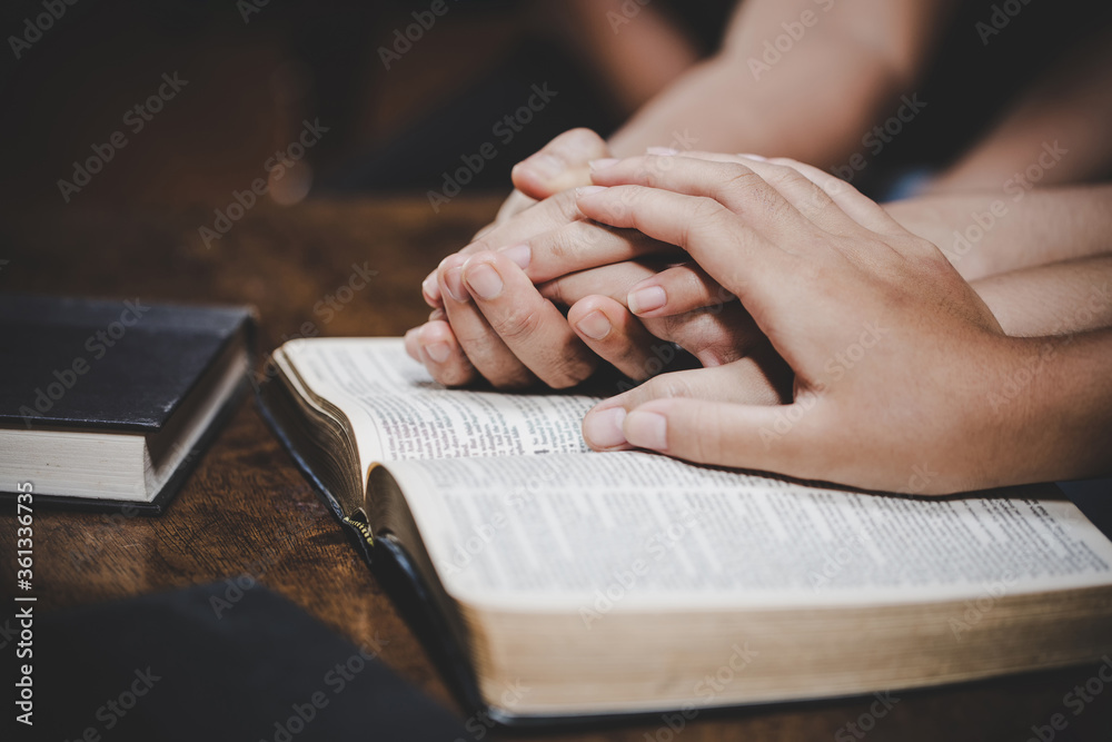 Christian family worship God in home Stock Photo | Adobe Stock