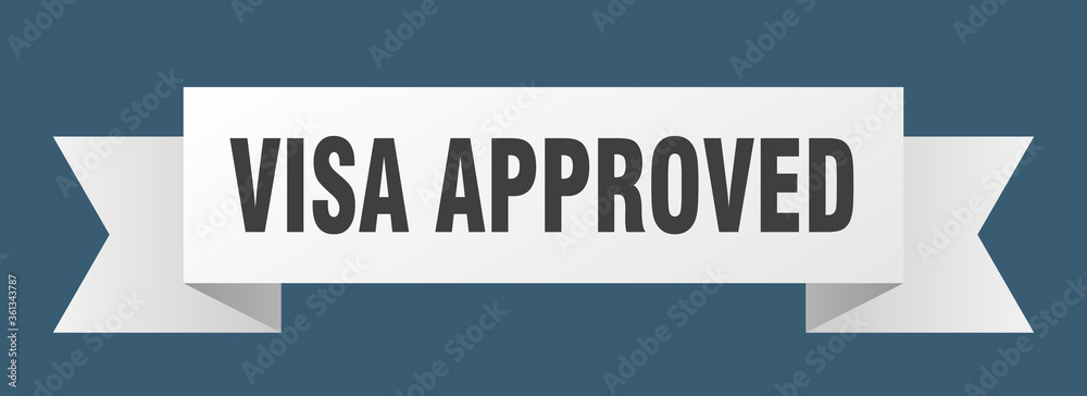 visa approved ribbon. visa approved isolated band sign. visa approved ...
