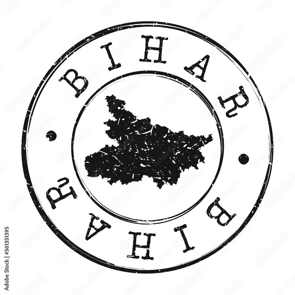 Bihar India Map Postmark. Silhouette Postal Passport. Stamp Round ...