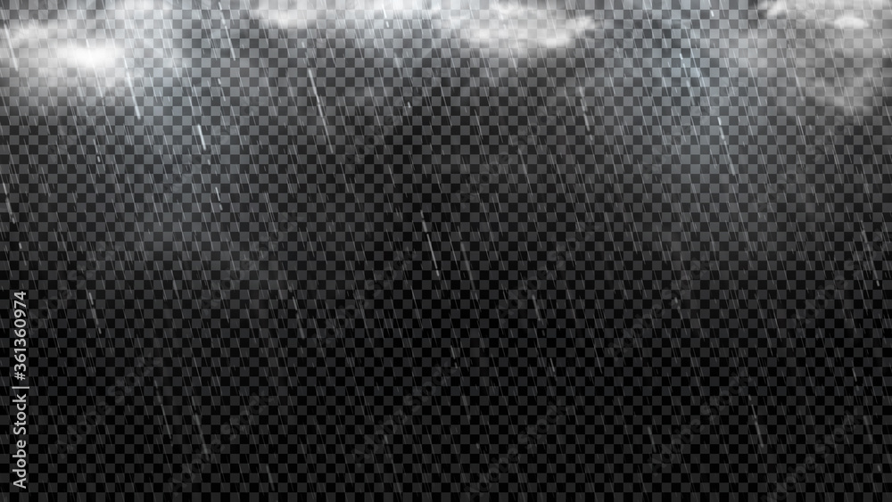 Falling raindrops texture template. Falling water drops isolated on ...