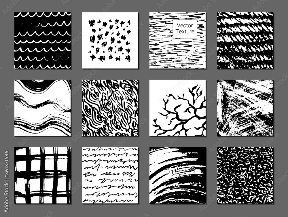 Set of hand drawn textures and lines. Doodle style. Vector grunge ...