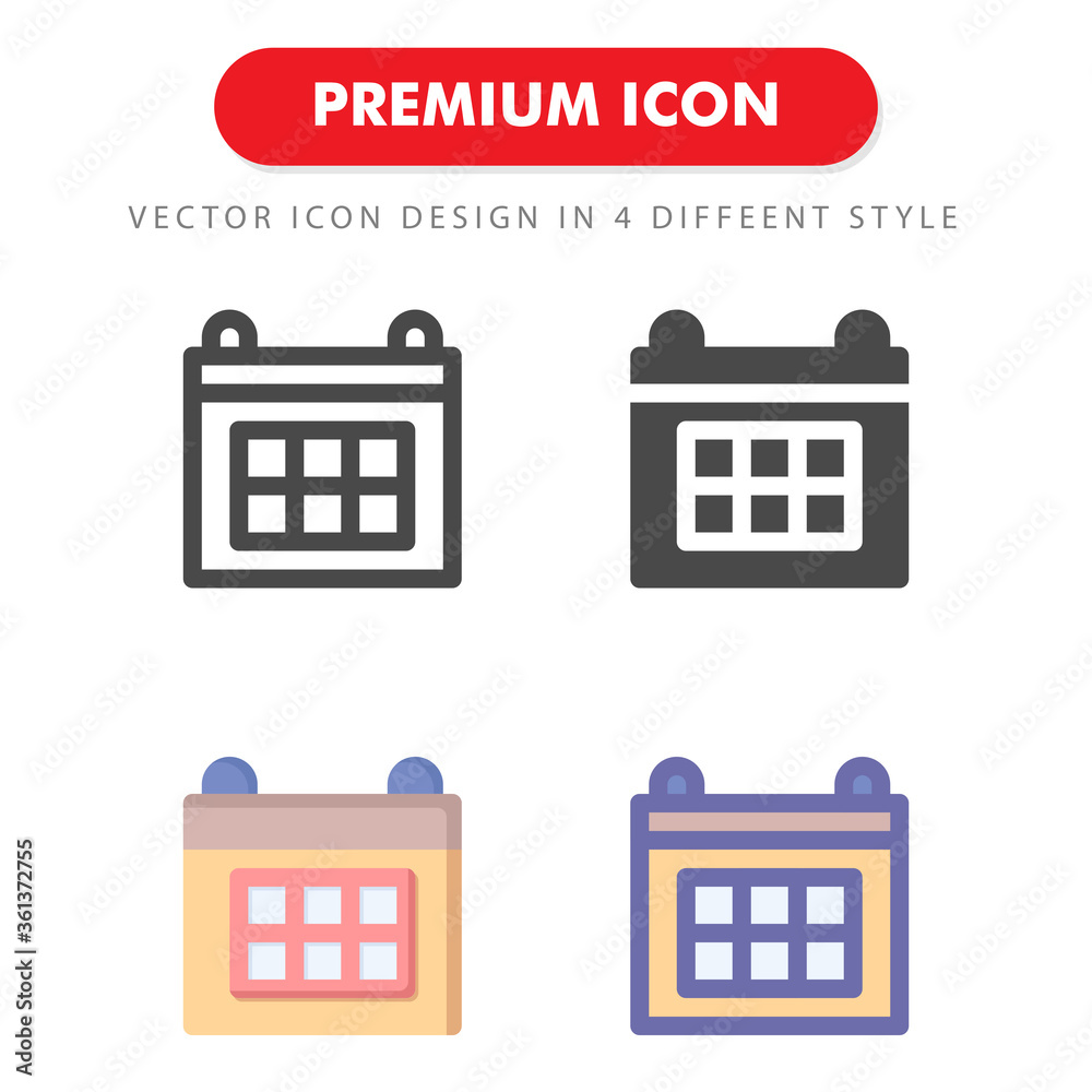 calendar icon pack isolated on white background. for your web site ...