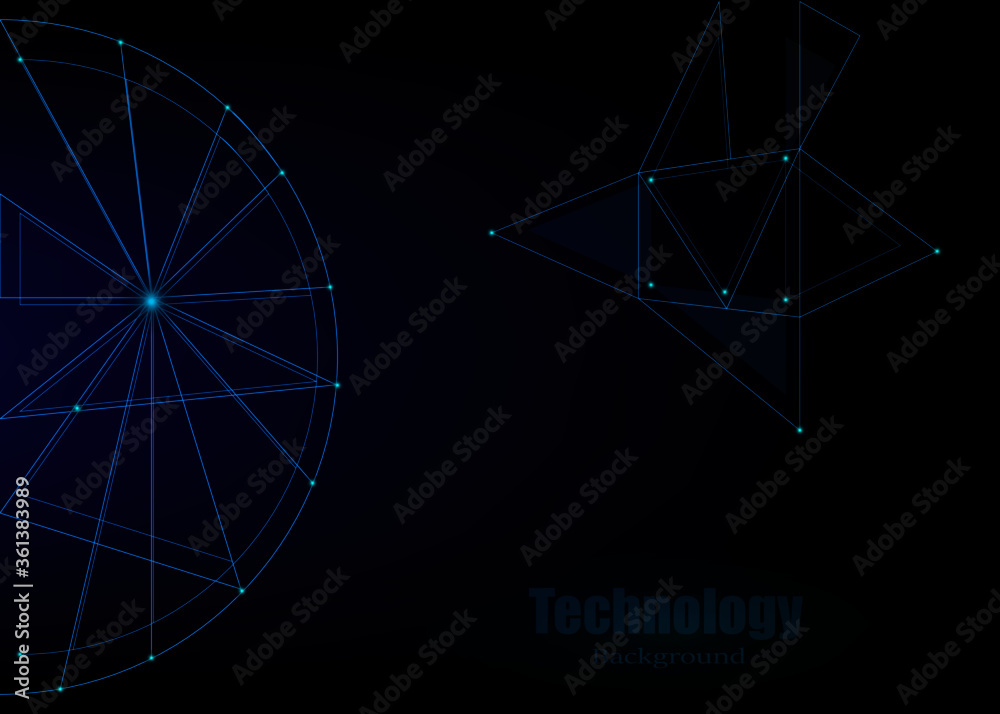 Abstract of wireframe and digital technology background concept ...