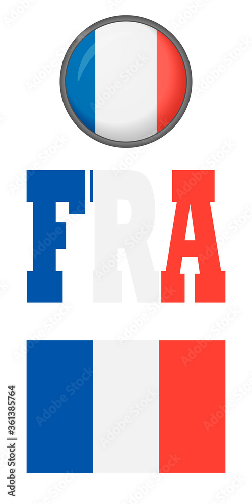 Set of icons of the flag of France on a white background. Vector image ...