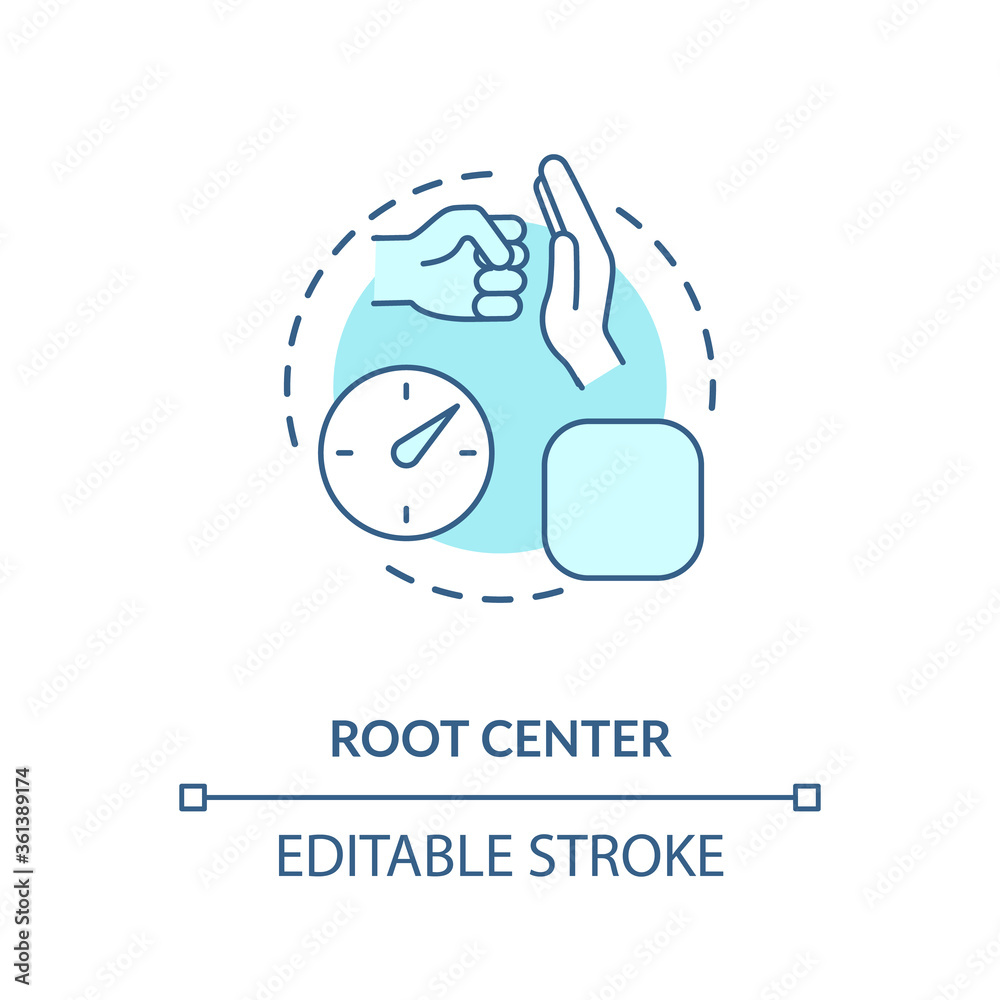 Root center turquoise concept icon. Pressure channel. Stress level ...