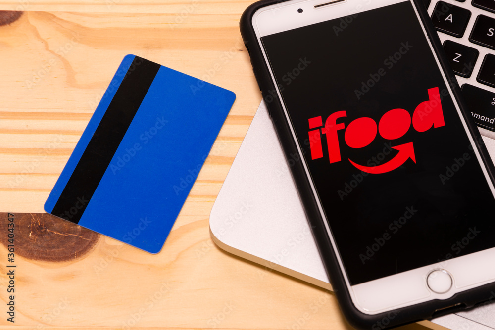December 24, 2019, Brazil. ifood logo on the screen of the mobile ...