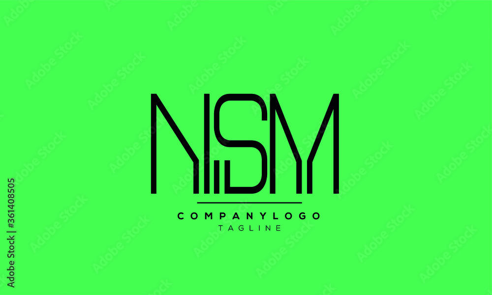 Alphabet letters Initials Monogram logo NSM,MSN,SNM SN and M Stock ...