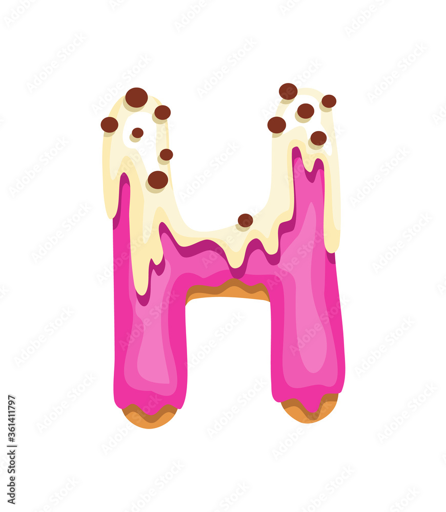 Cartoon cookies font. Vector letter baking in colored glaze. Creative ...