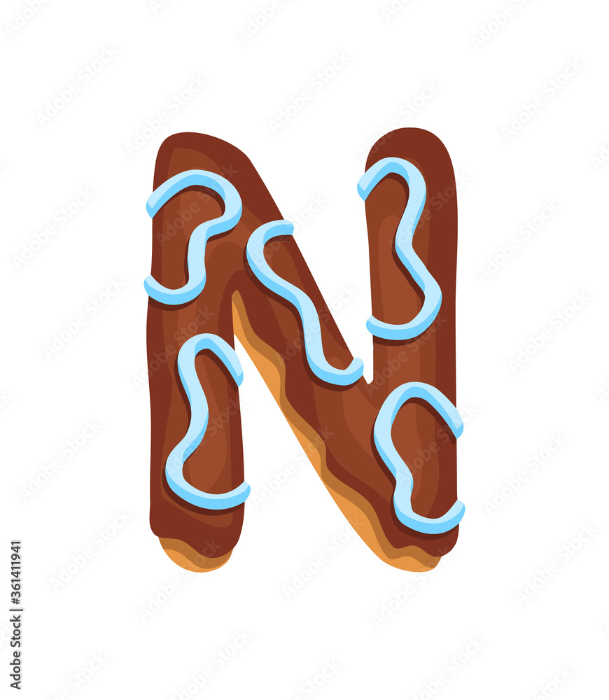 Cartoon cookies font. Vector letter baking in colored glaze. Creative ...