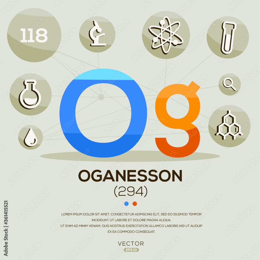 OG (Oganesson)The periodic table element,letters and icons,Vector ...