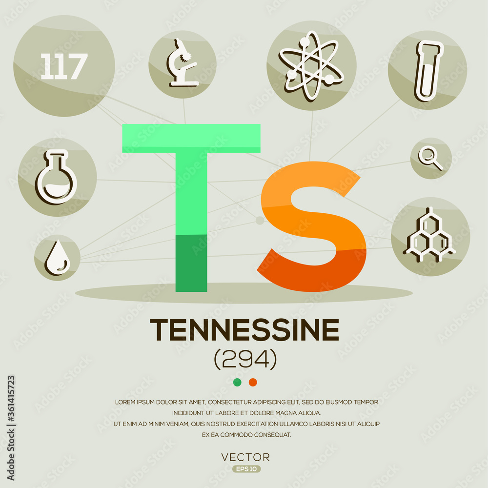 TS (Tennessine)The periodic table element,letters and icons,Vector ...