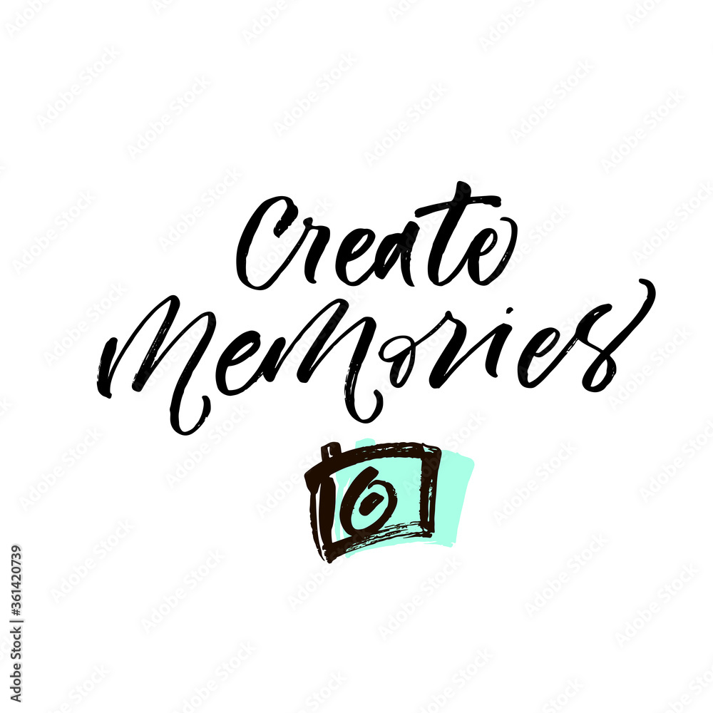 Create memories card. Hand drawn brush style modern calligraphy. Vector ...