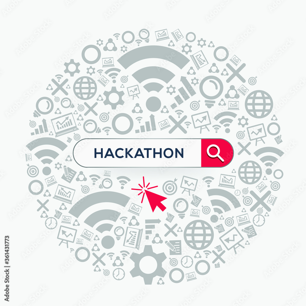 (hackathon) Word written in search bar,Vector illustration. Stock Vector | Adobe Stock