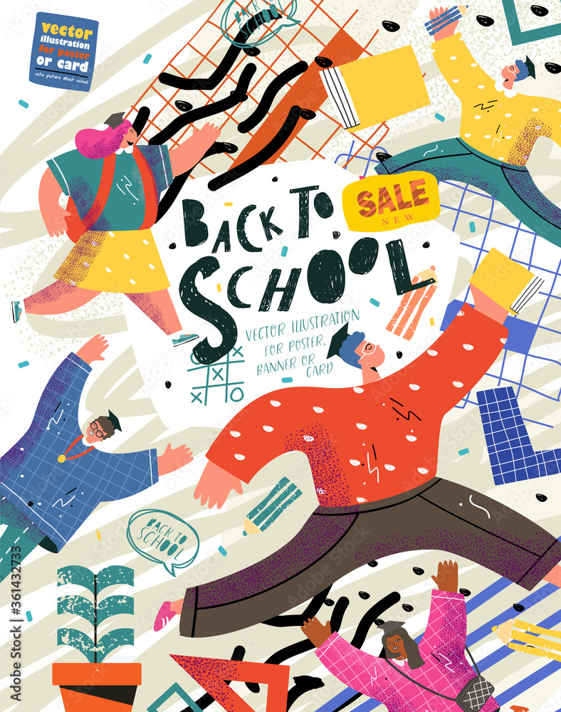 Back to school, college or university. Vector illustration of ...