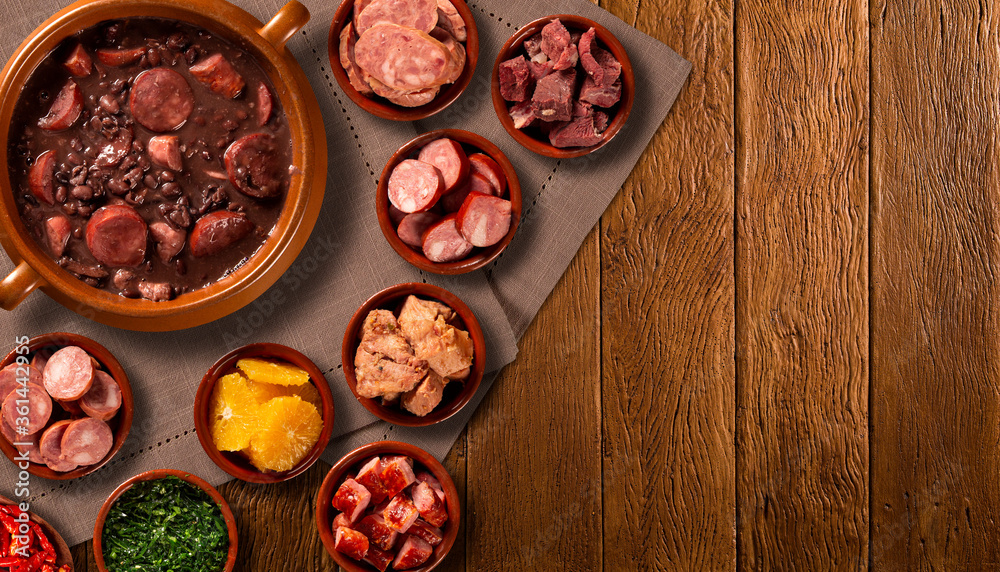 Brazilian Feijoada Food. Top view Stock Photo | Adobe Stock