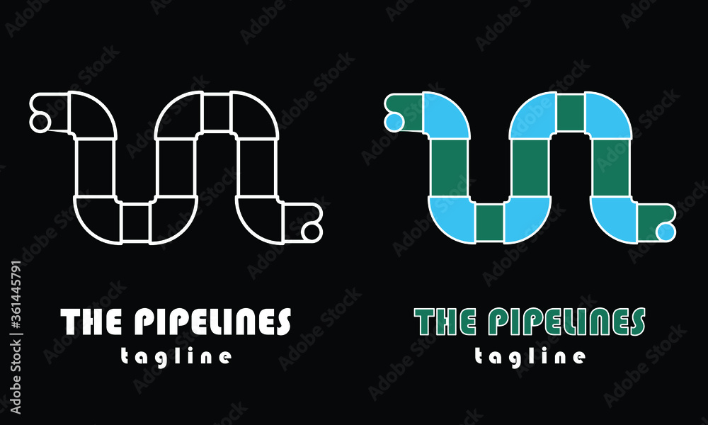 Simple Logo Design of Bending Pipe Logo Design Template shaped from ...