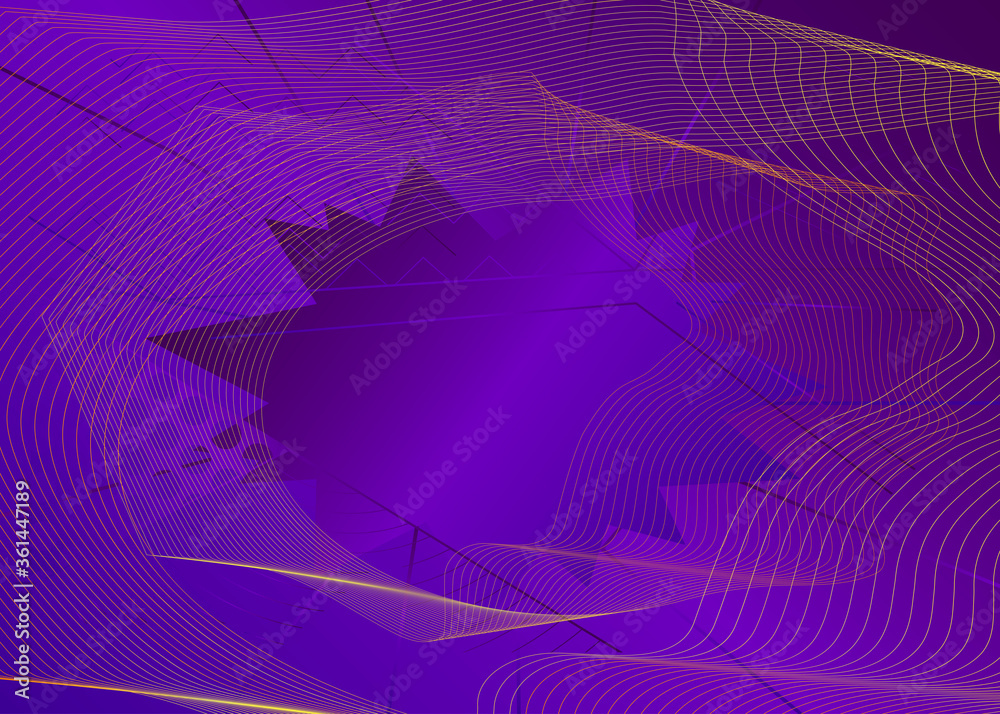 Abstract Background With Dynamic Linear Waves Modern Vibrant Colored Poster Composition Of