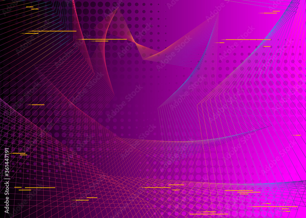 Abstract Background With Dynamic Linear Waves Modern Vibrant Colored Poster Composition Of