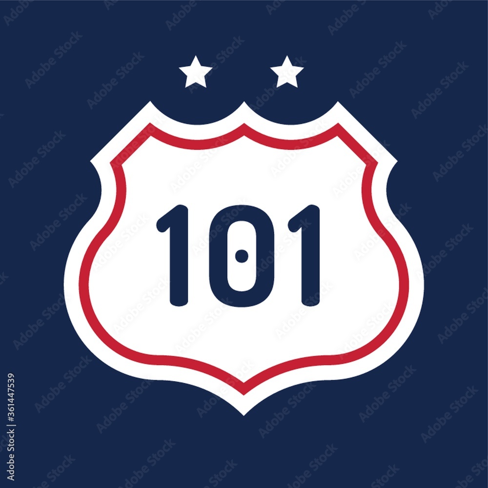 Route 101 road sign Stock Vector | Adobe Stock